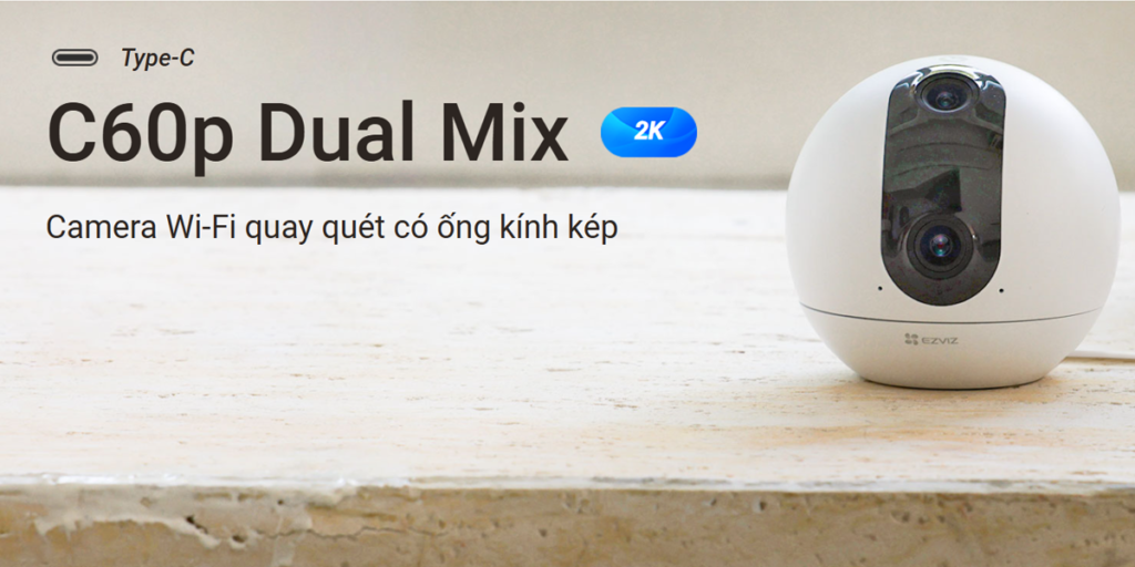 Camera Ống Kính Kép Trong Nhà Ezviz C60P 2K